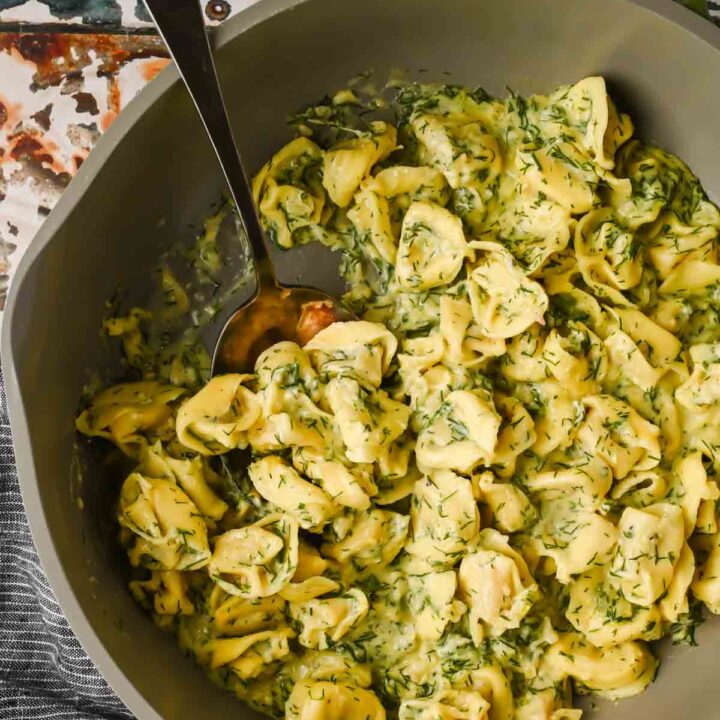 Creamy Dill Lemon Tortellini - A Paige of Positivity